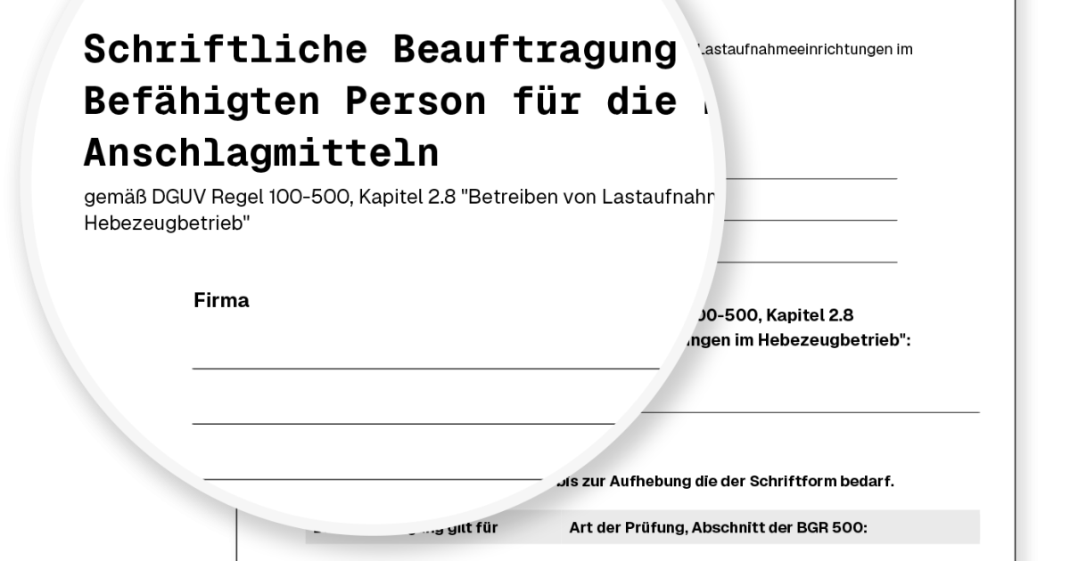 Bestellung Befahigte Person Regalprufung